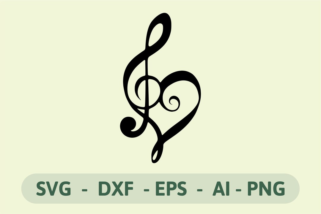Music Note Heart | Music Notes | Music Notes Svg | Instant Download ...