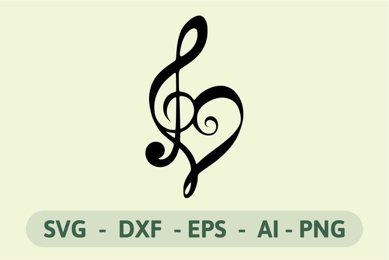 Music Note Heart | Music Notes | Music Notes Svg | Instant Download ...