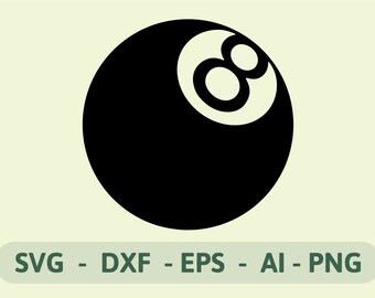 8 Ball Billiards Svg - Etsy