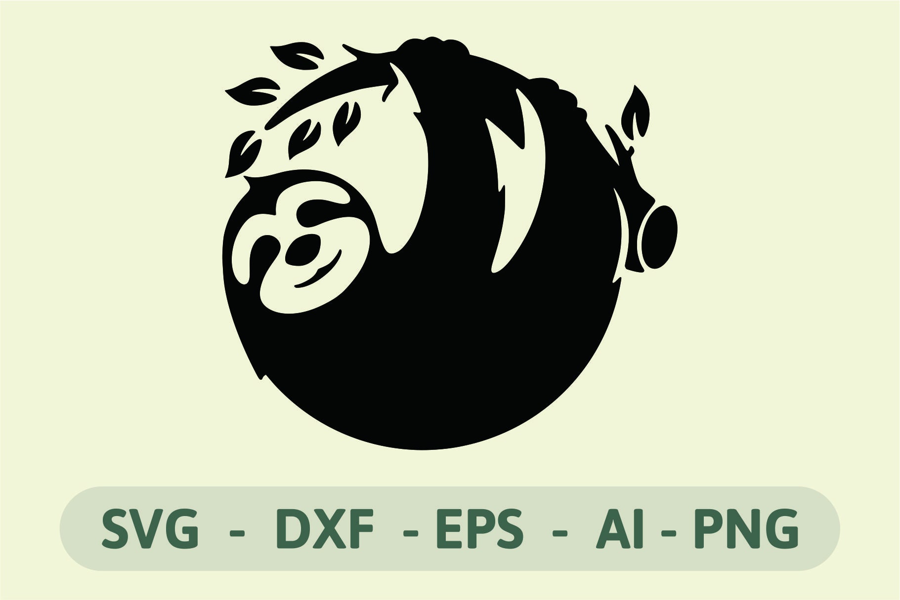 Sloth SVG, Sloth PNG, Sloth EPS, Sloth Cut File for Cricut, Silhouette ...