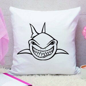 Shark Svg, Funny Shark Art Design, Cute Smiling Shark Vector, Shark ...