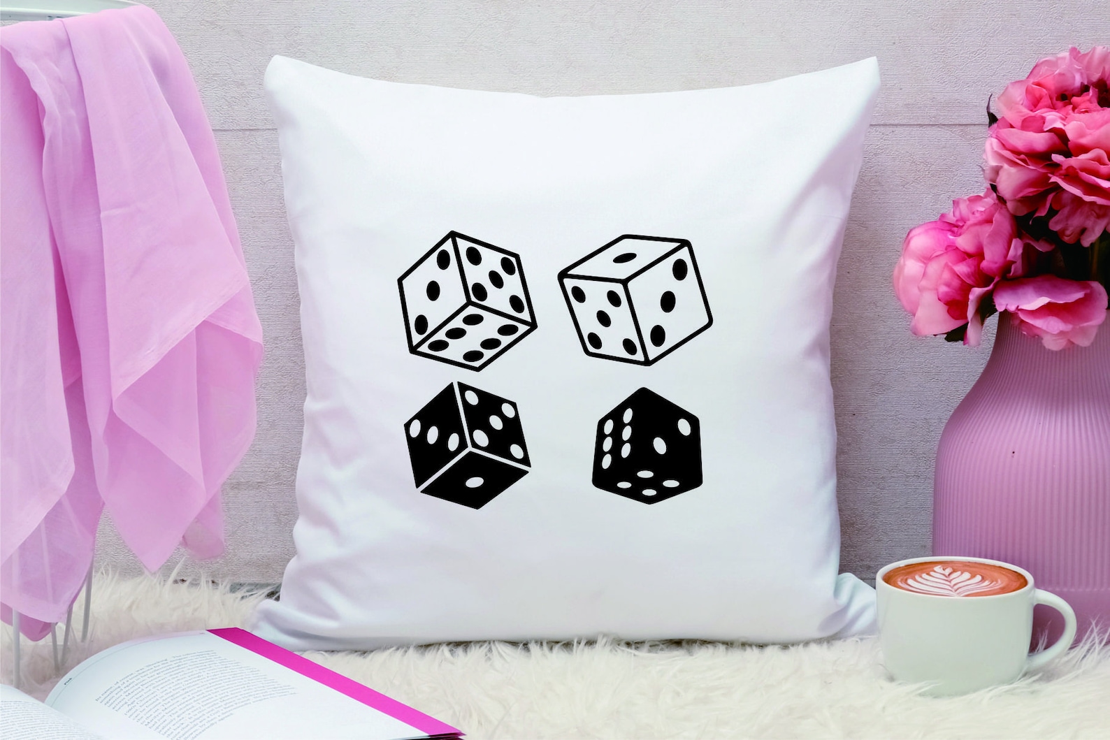 Dice SVG, Four Dice Svg, Dice Black and White Silhouette, Cut File ...