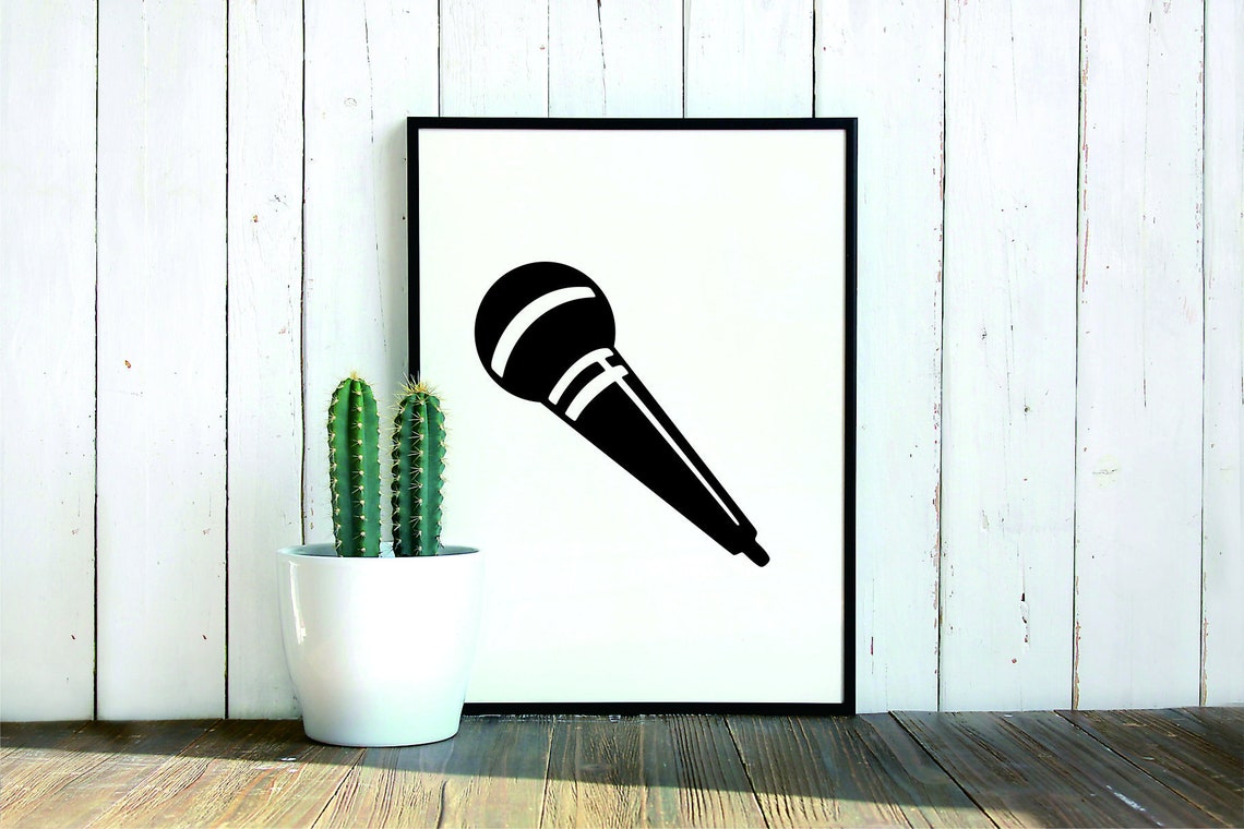 Microphone Icon SVG | Cricut, Silhouette, Laser Cut File (instant ...
