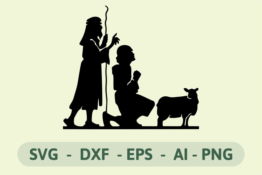 Shepherd With Sheep Svg | Shepherd With Lamb Png | Shepherd With Sheep ...