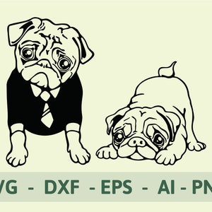 Pug Svg, Pug Clipart, Dog Svg, Peeking Dog SVG - PNG - EPS - Dxf - Ai ...