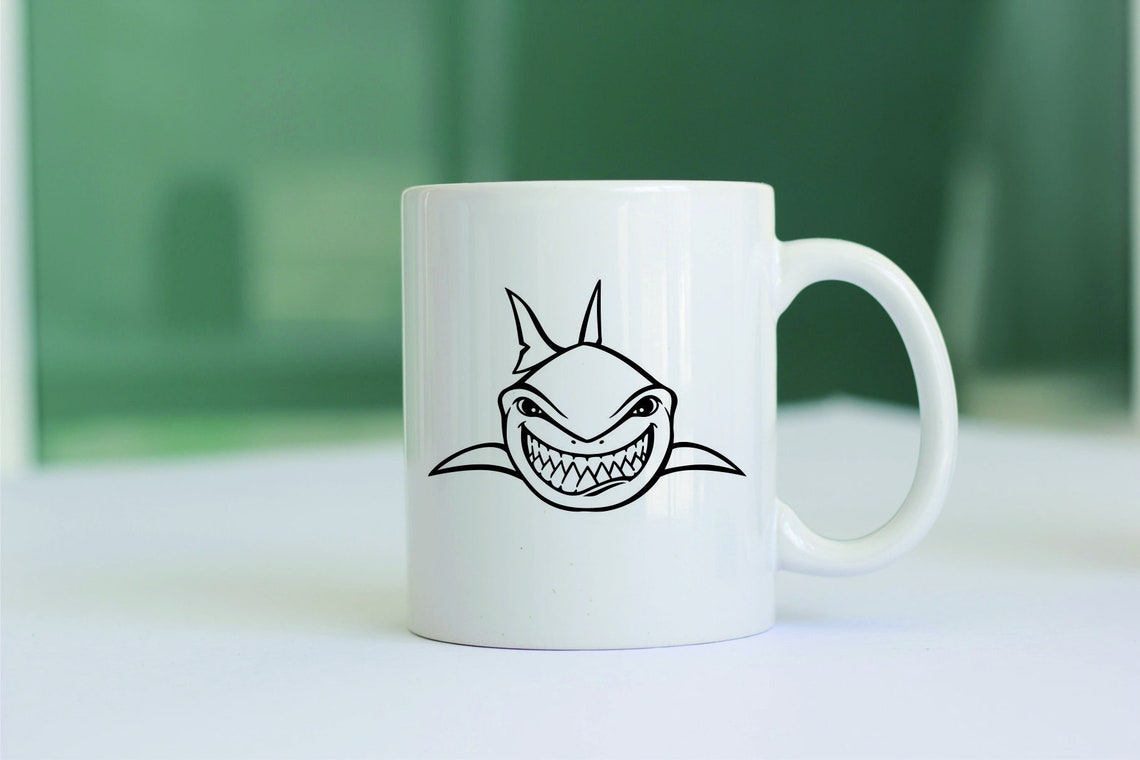 Shark Svg, Funny Shark Art Design, Cute Smiling Shark Vector, Shark ...