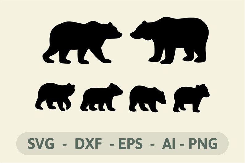 Mama Bear SVG| Papa Bear SVG| Baby Bear SVG| Black Bear Svg| Family ...