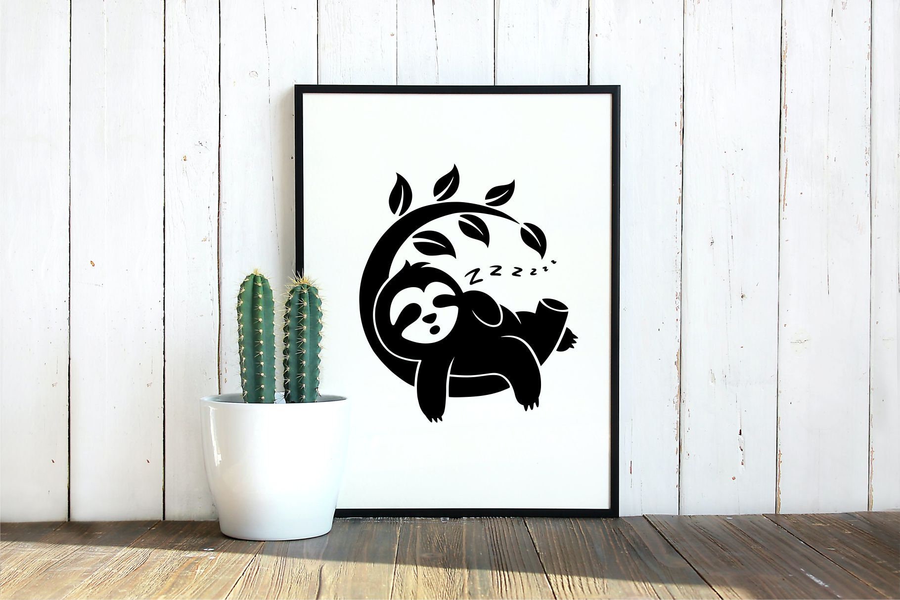 Sloth SVG Sleeping Sloth Sloth Clipart SVG, PNG, Eps, Dxf, Ai Files for ...