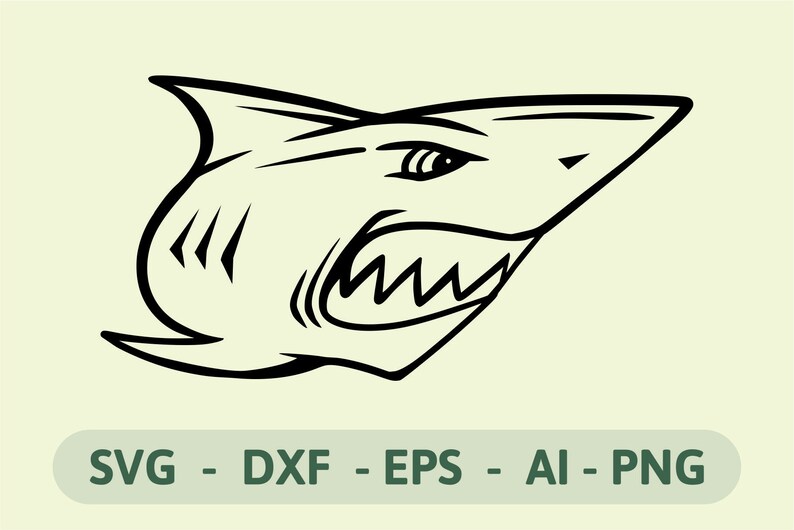 Shark SVG Shark Silhouette Shark Clipart Shark Face Svg - Etsy