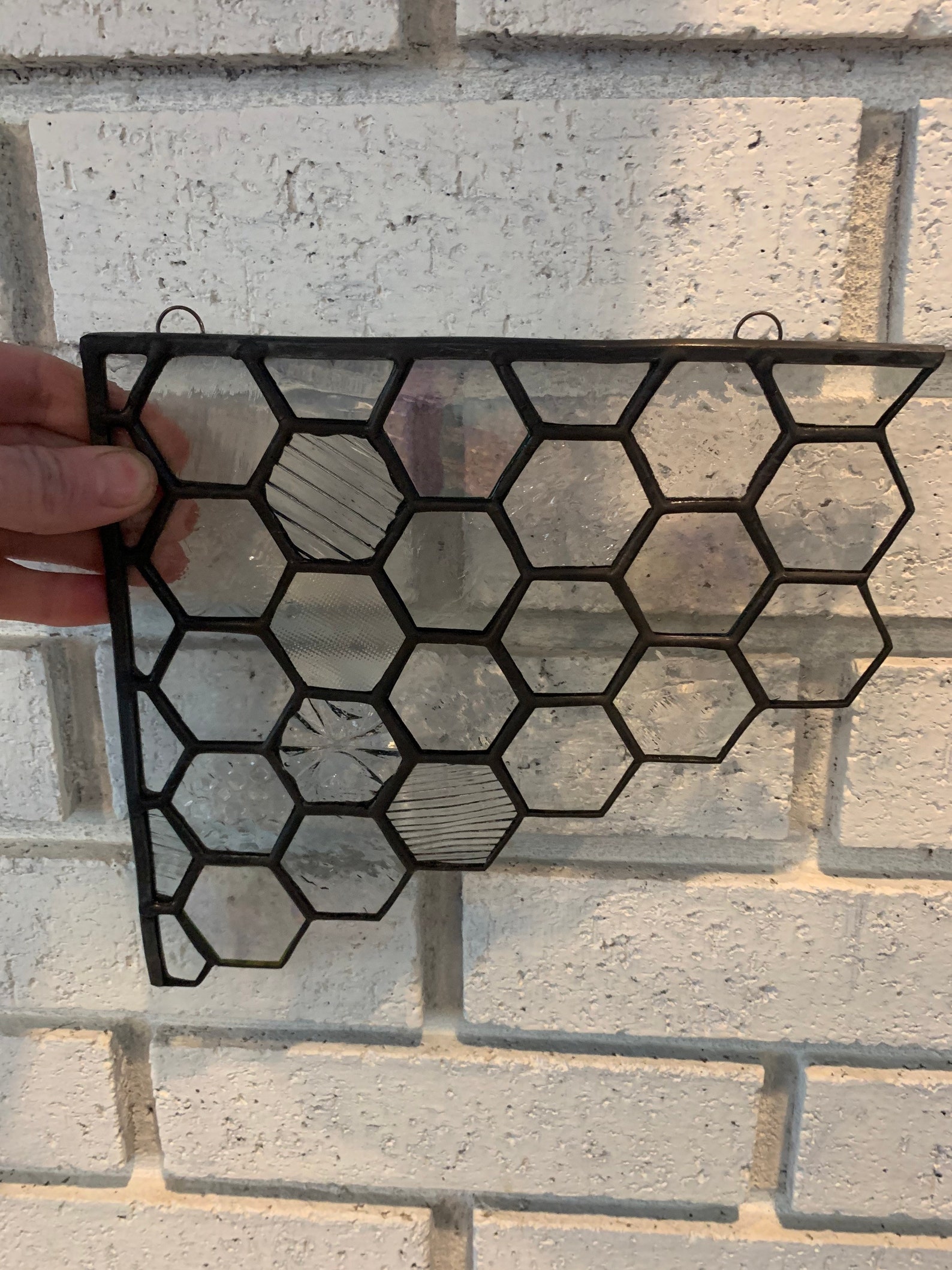 Stained Glass Honeycomb Honeycomb stained glass Corner | Etsy