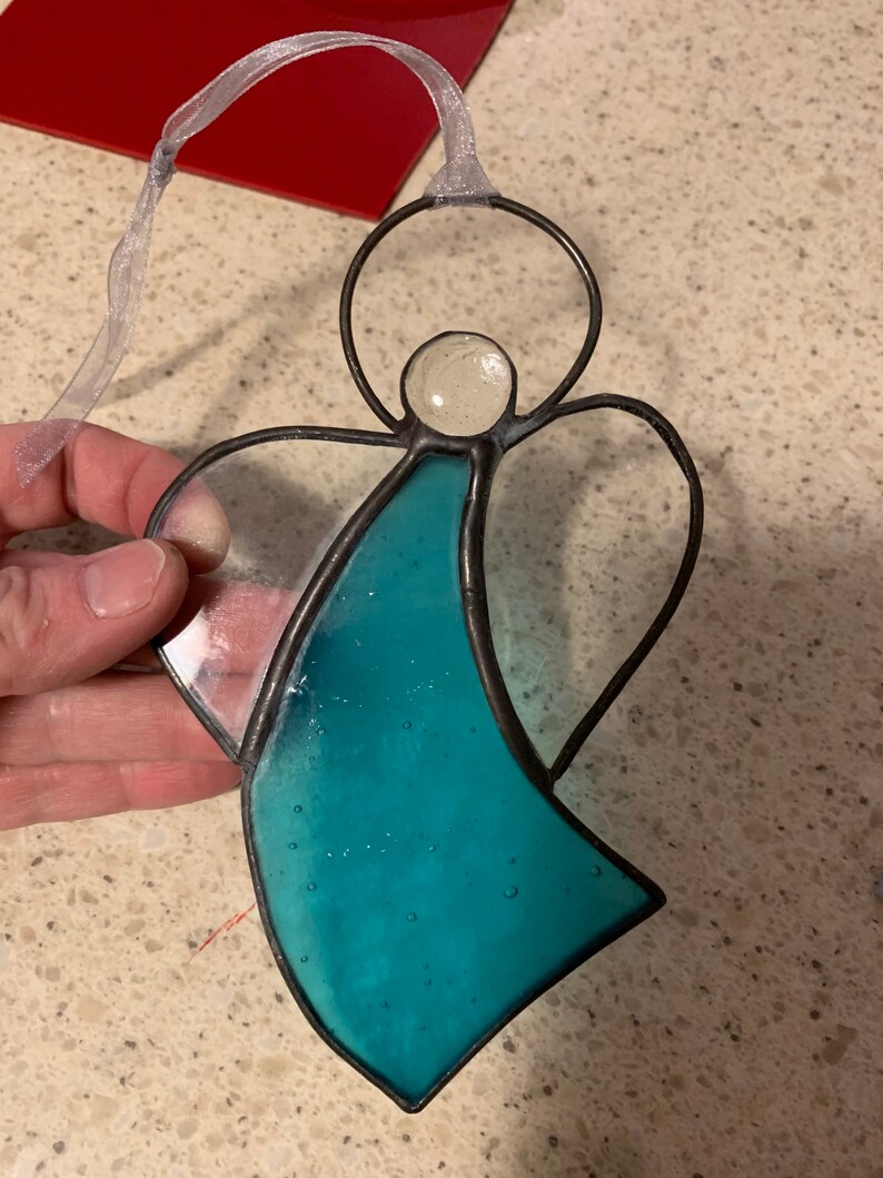 Angel Stained Glass Ornament Christmas Ornament Stained - Etsy
