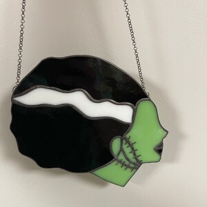 Bride of Frankenstein Stained Glass Suncatcher, Monster Stained Glass ...