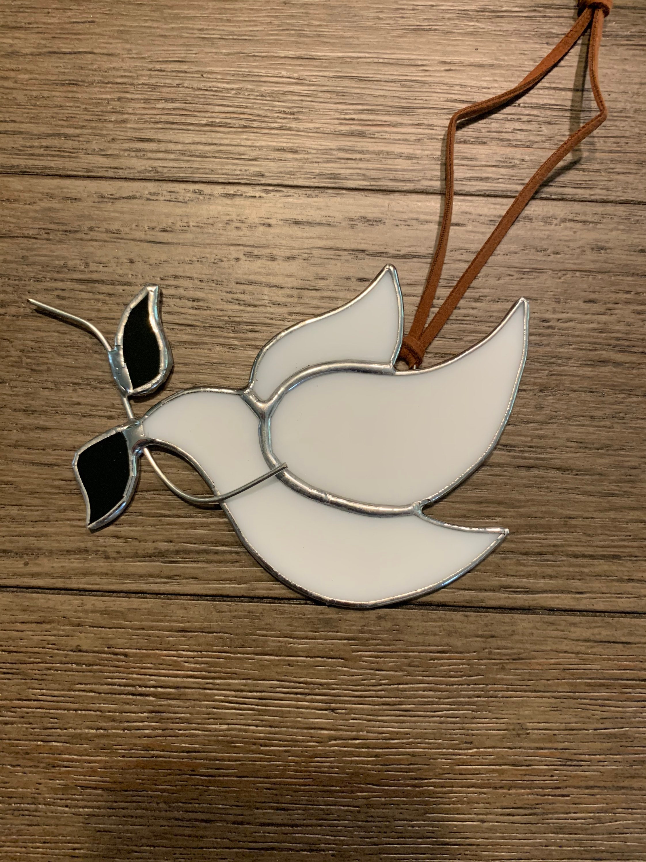 Dove Stained Glass, Dove Christmas Ornament, Glass Ornament, Stained ...