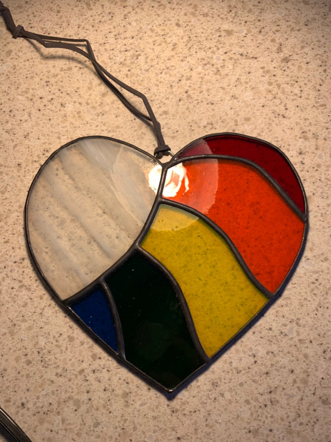 Stained Glass Heart Rainbow Stained Glass Heart Rainbow | Etsy