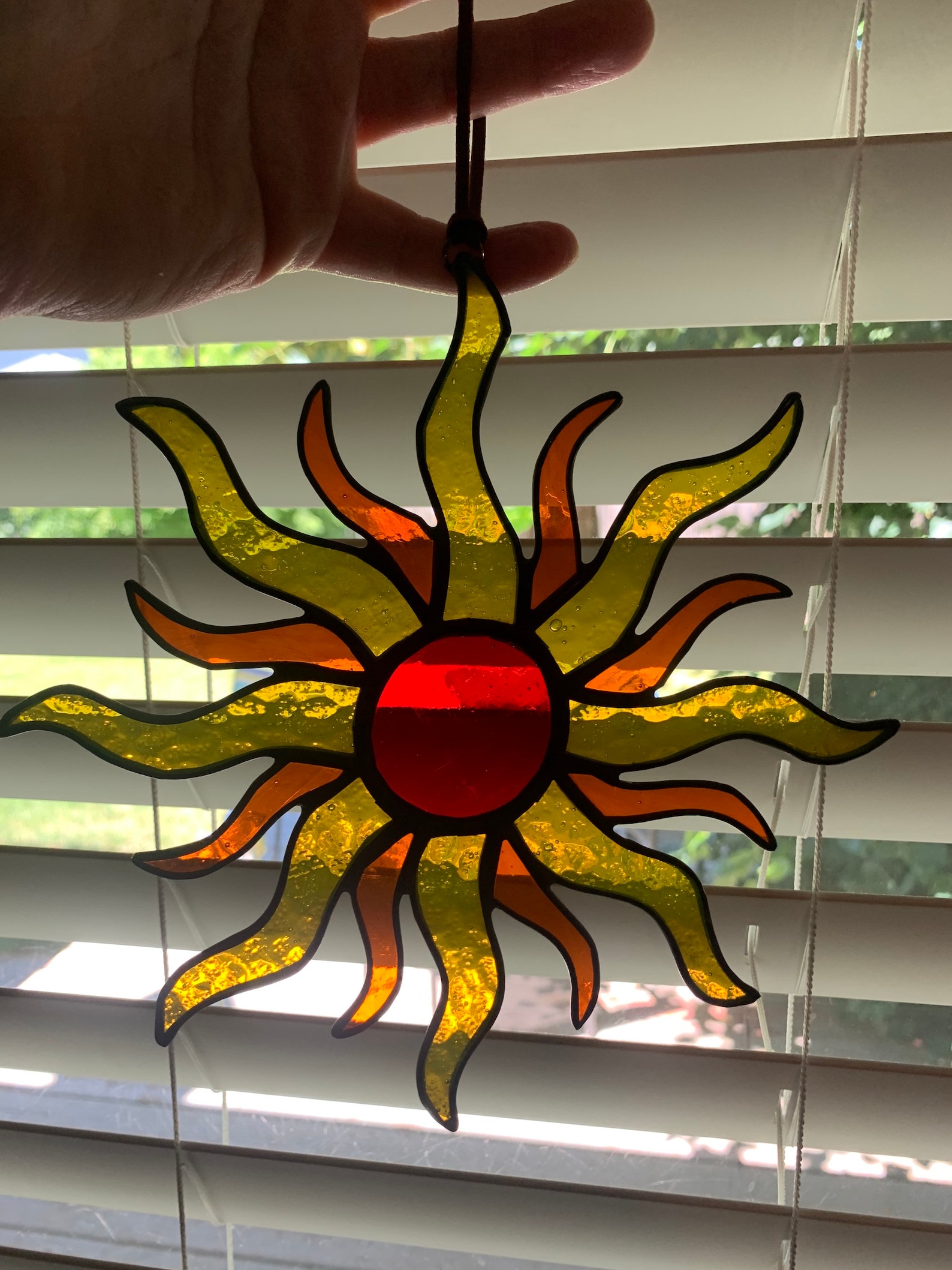 Stained Glass Sun Sun stained glass suncatcher Sun Catcher | Etsy