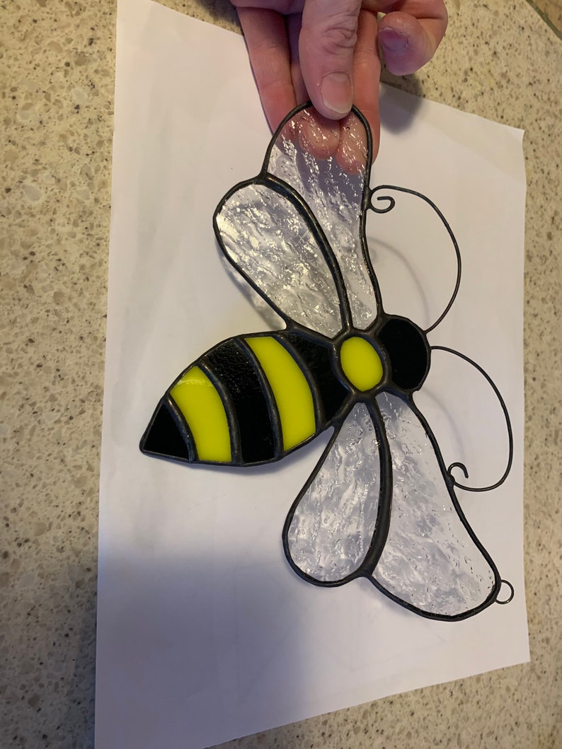 Stained Glass Bumblebee Bee Suncatcher Stained Glass Bee - Etsy