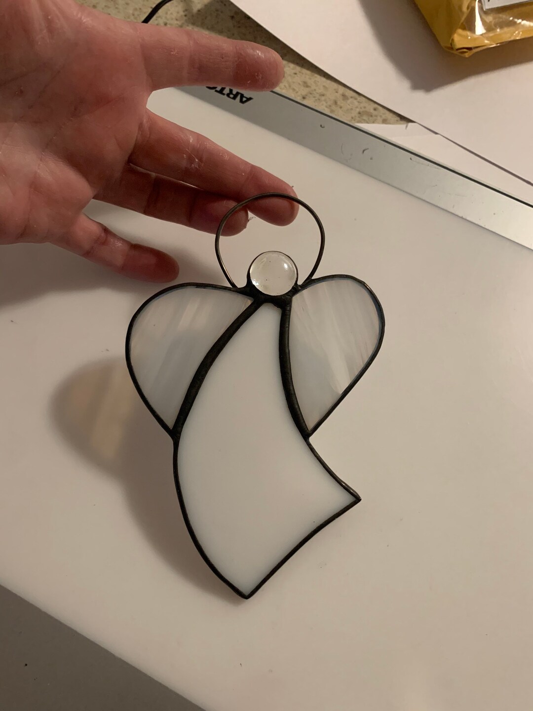 Angel Stained Glass Ornament, Christmas Ornament, Stained Glass ...