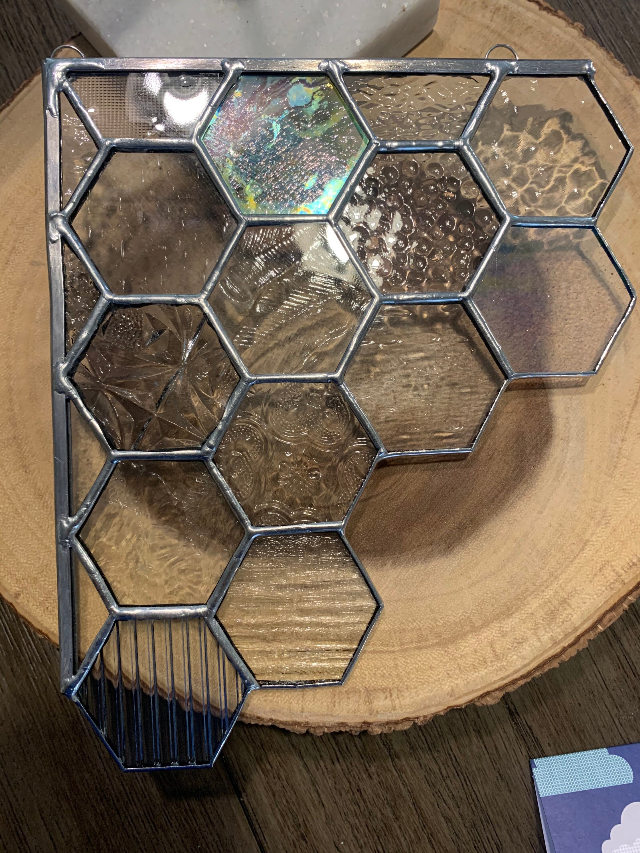 Stained Glass Honeycomb Honeycomb Stained Glass Gift for | Etsy