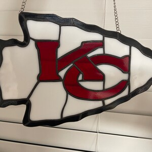 Kansas City Chiefs Stained Glass Suncatcher, Choose the Size,football ...