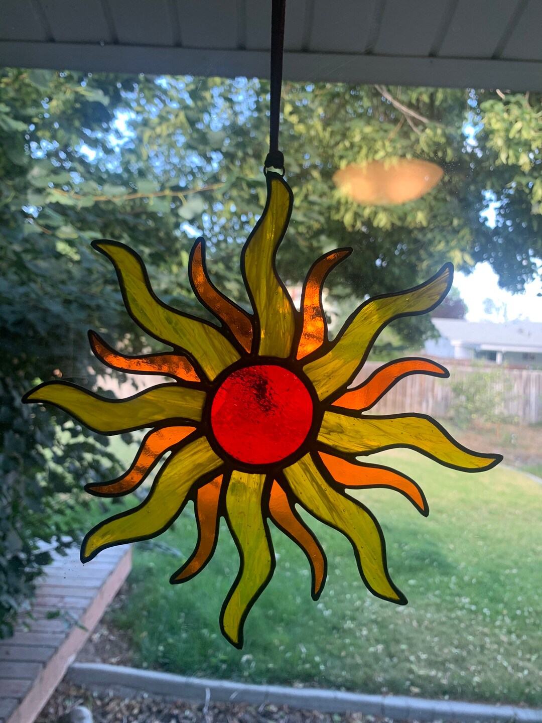 Stained Glass Sun Sun Stained Glass Suncatcher Sun Catcher - Etsy