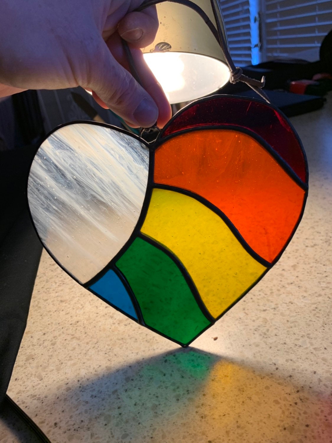 Stained Glass Heart Rainbow Stained Glass Heart Rainbow | Etsy