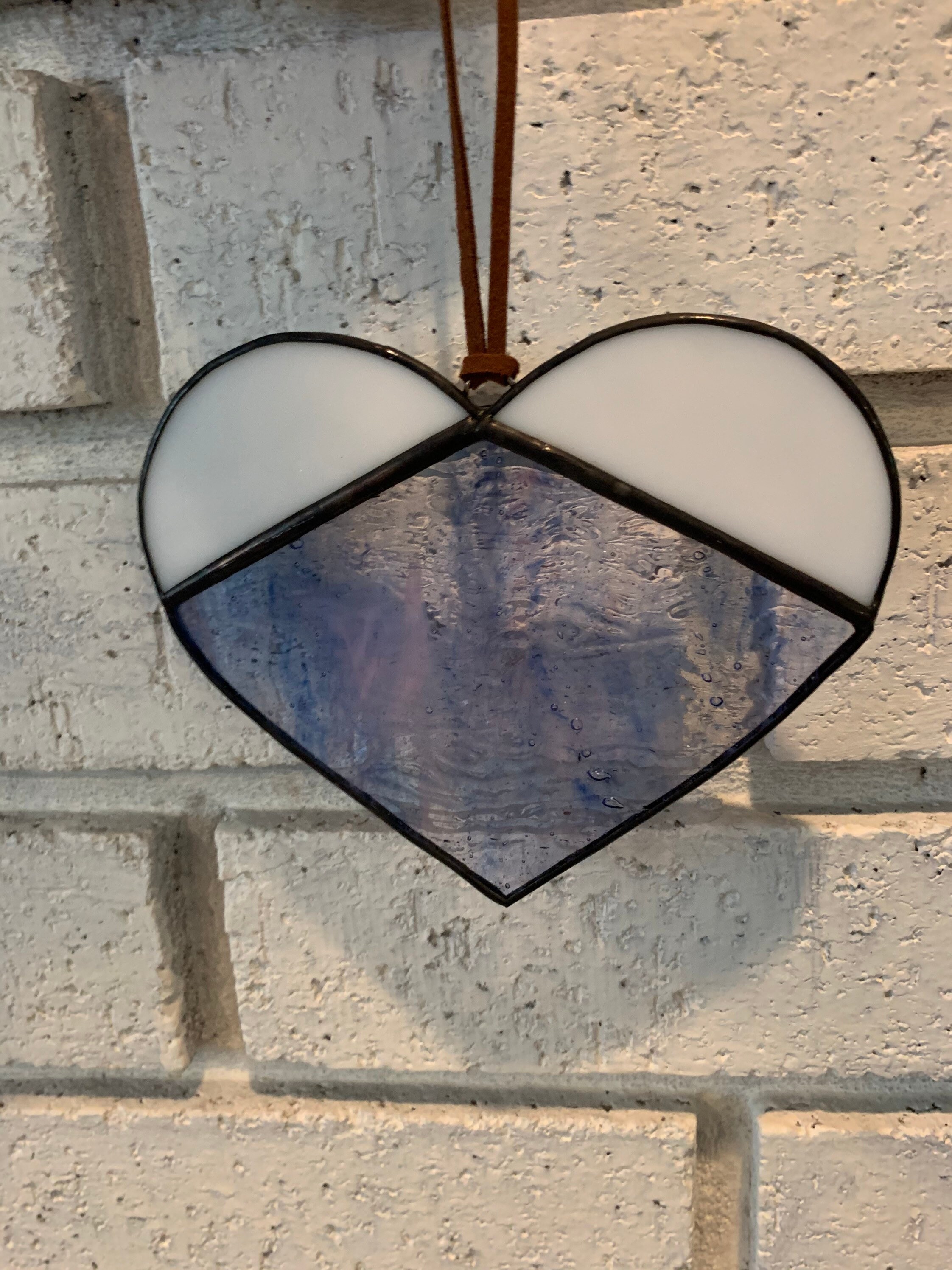 Choose your Colors Stained glass heart 4 inch by 5 inch you | Etsy