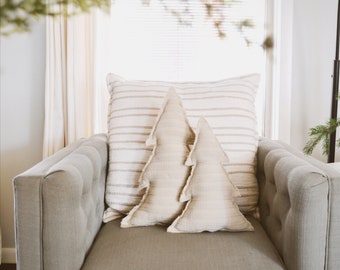 Tree Shaped Pillow in Olive Green Sherpa Fur on the Front and Back ...