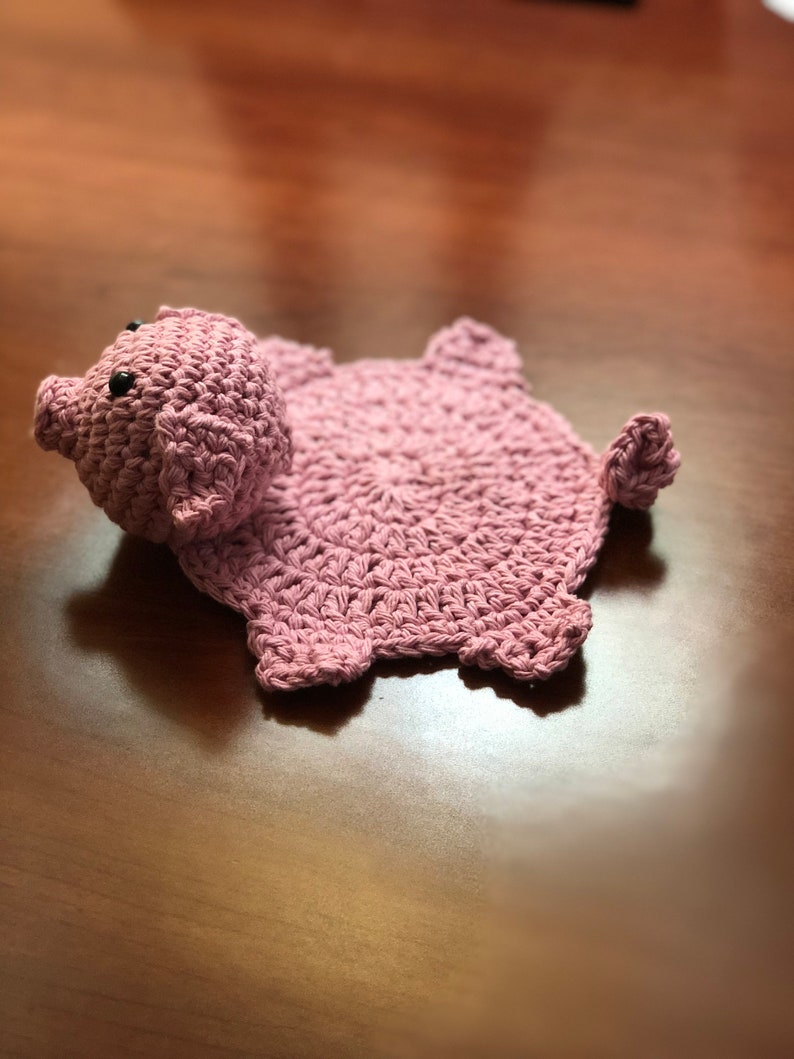 Crochet Pig Coaster pattern Only - Etsy Sweden