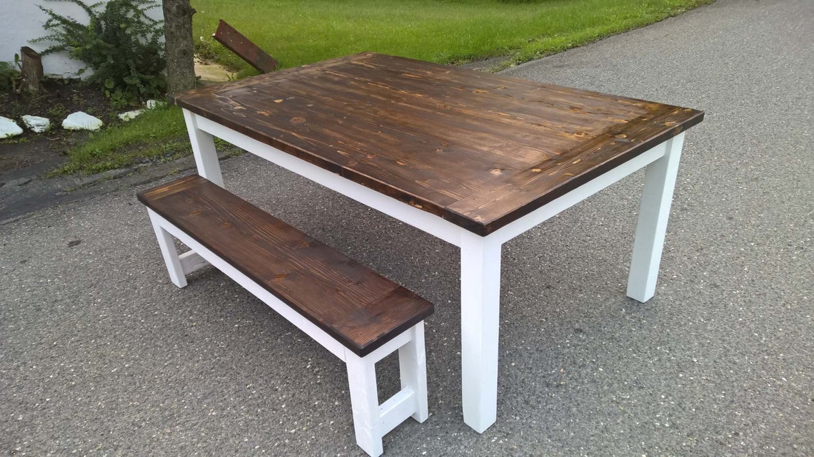 Farmhouse Dining Table(functional Breadboard Ends) - Etsy
