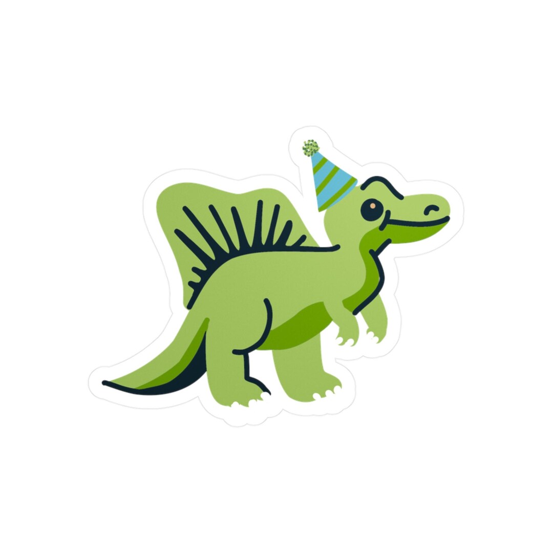 Party Spinosaurus Sticker, Decal, Cartoon Illustration, Dinosaur ...