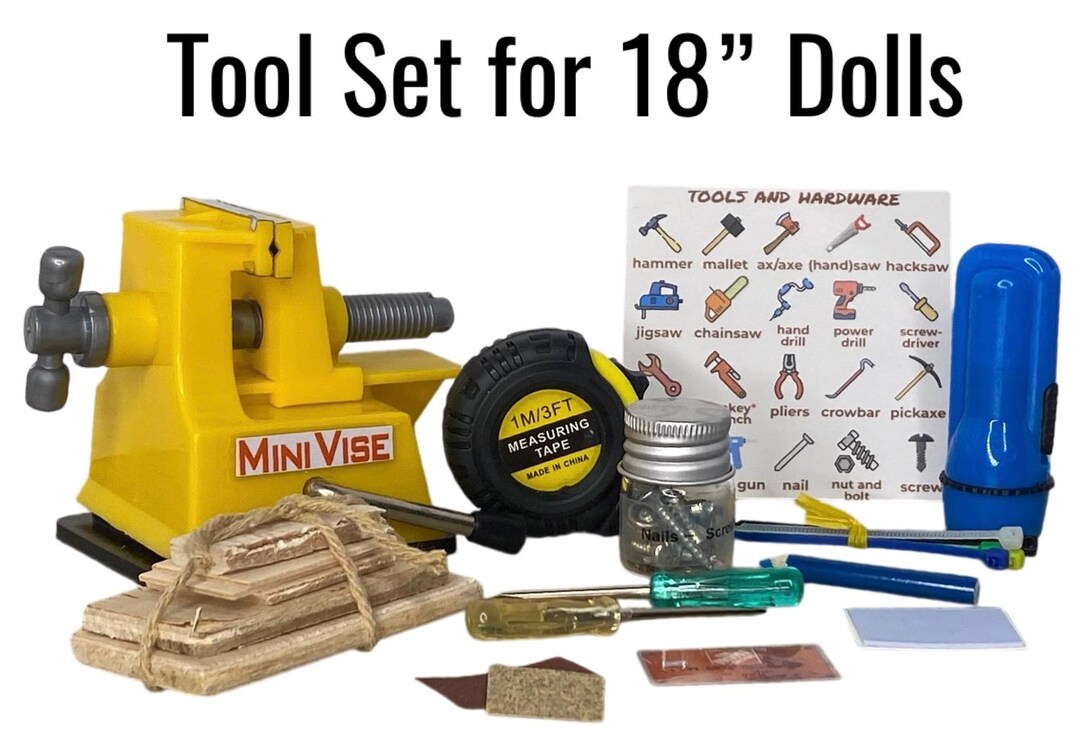 1:3 Scale Doll Tool Set Prop With Vise, Tools for 18” Dolls or Similar ...