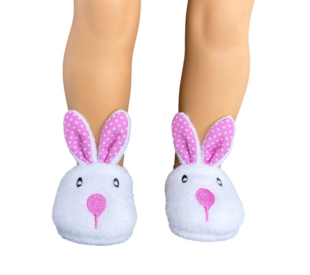 Bunny Slippers for 18” Dolls Fit American Girl Dolls, Our Generation ...