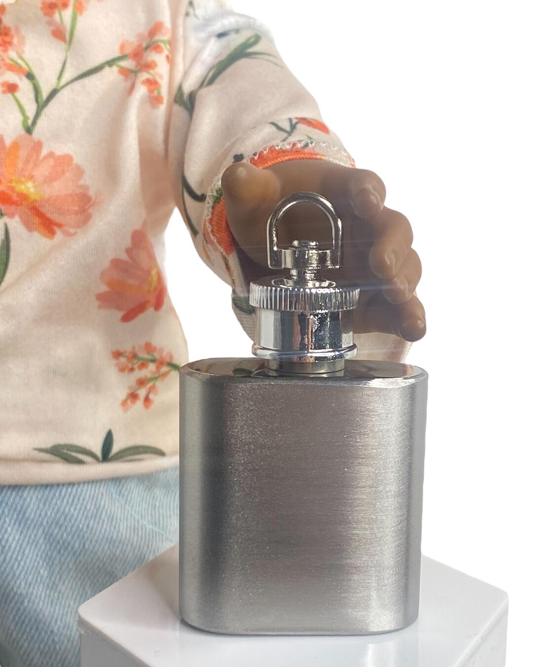 Miniature Stainless Steel Real Working Booze Flask That Fits 18” to 20 ...