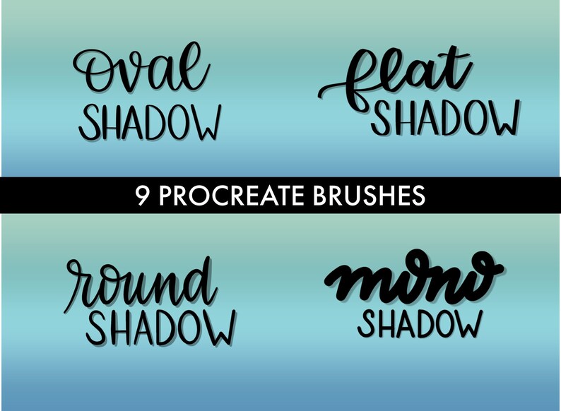 Procreate Shadow Lettering Brush Pack Procreate Shadow | Etsy