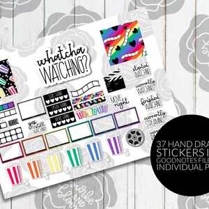 Whatcha Watching Mini Digital Sticker Set, Planner Stickers, Goodnotes ...