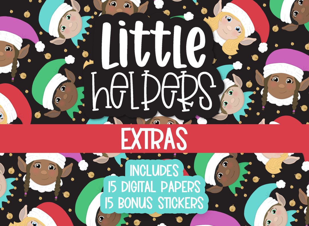 Little Helpers Extras, Digital Papers, Planner Stickers, Goodnotes ...