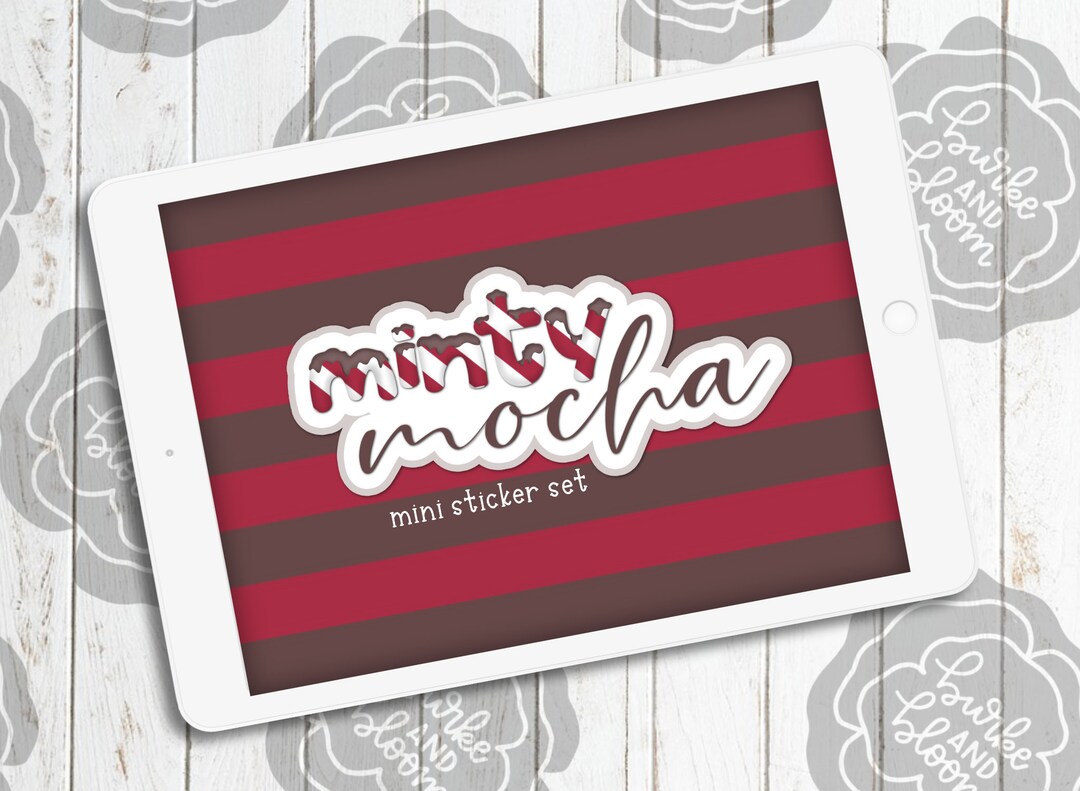 Minty Mocha Mini Digital Sticker Set, Planner Stickers, Goodnotes, Pngs ...