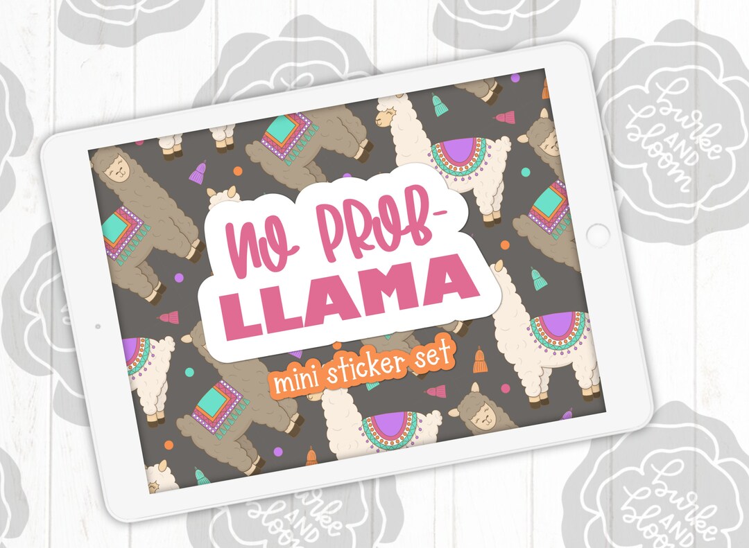No Probllama Digital Sticker Set, Planner Stickers, Goodnotes ...