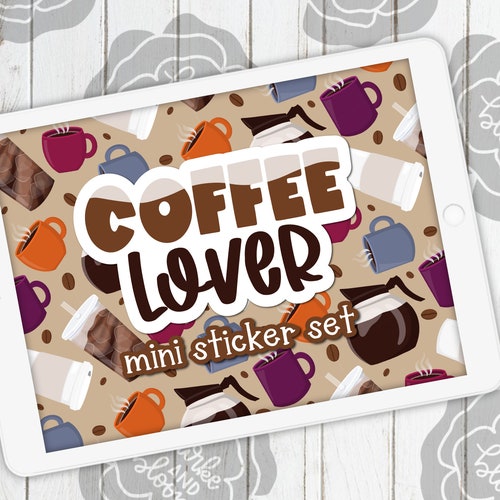 Coffee Time Digital Stickers for Goodnotes Digital Planner - Etsy