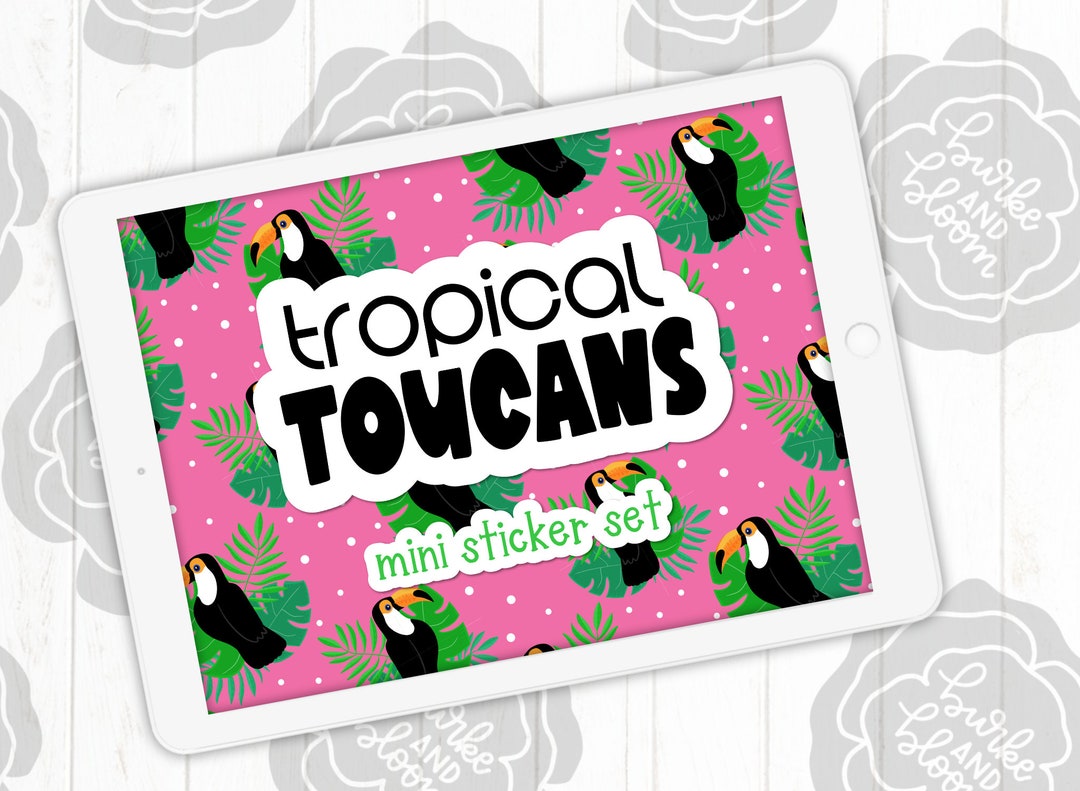 Tropical Toucans Digital Sticker Set, Planner Stickers, Goodnotes ...