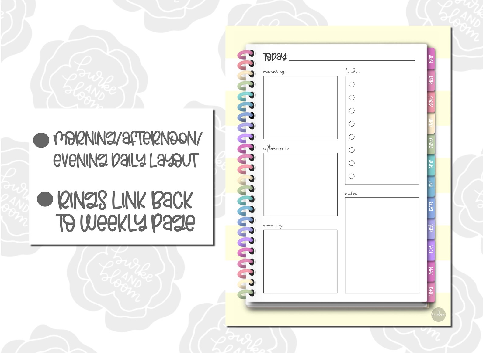 Pastel Digital Undated Planner SUNDAY START Portrait - Etsy