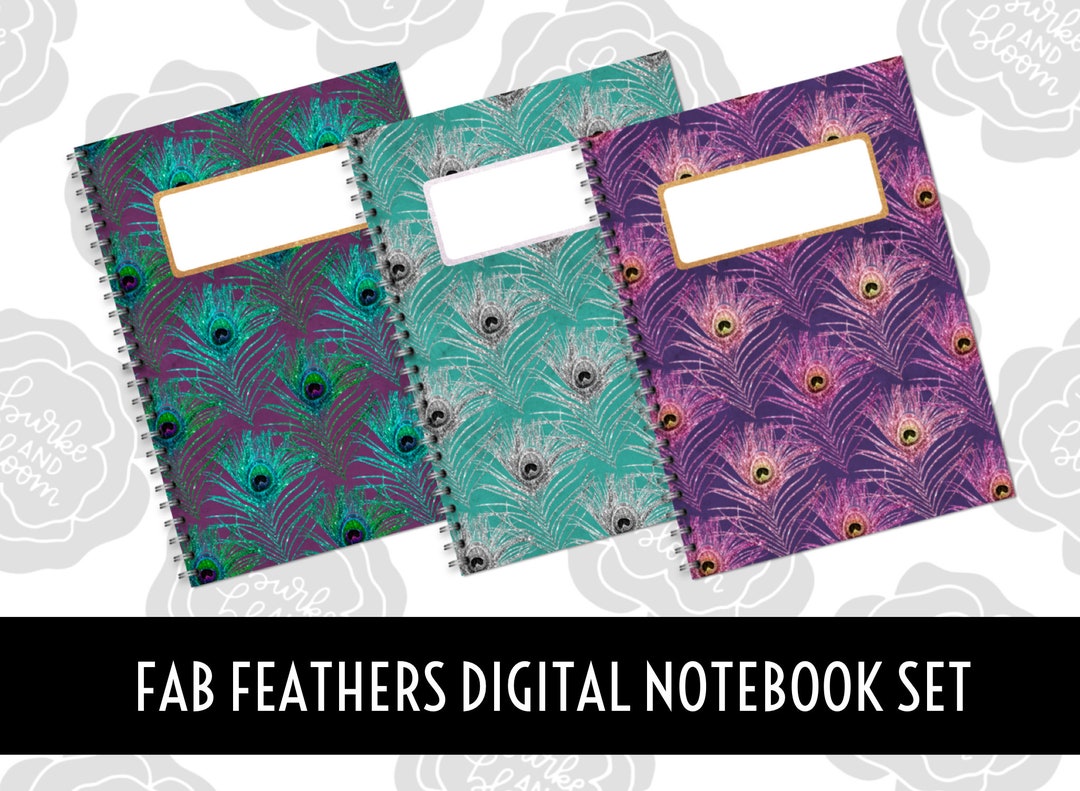Fab Feathers Digital Notebook Set, Pdf Notebooks, Goodnotes, Zoomnotes ...