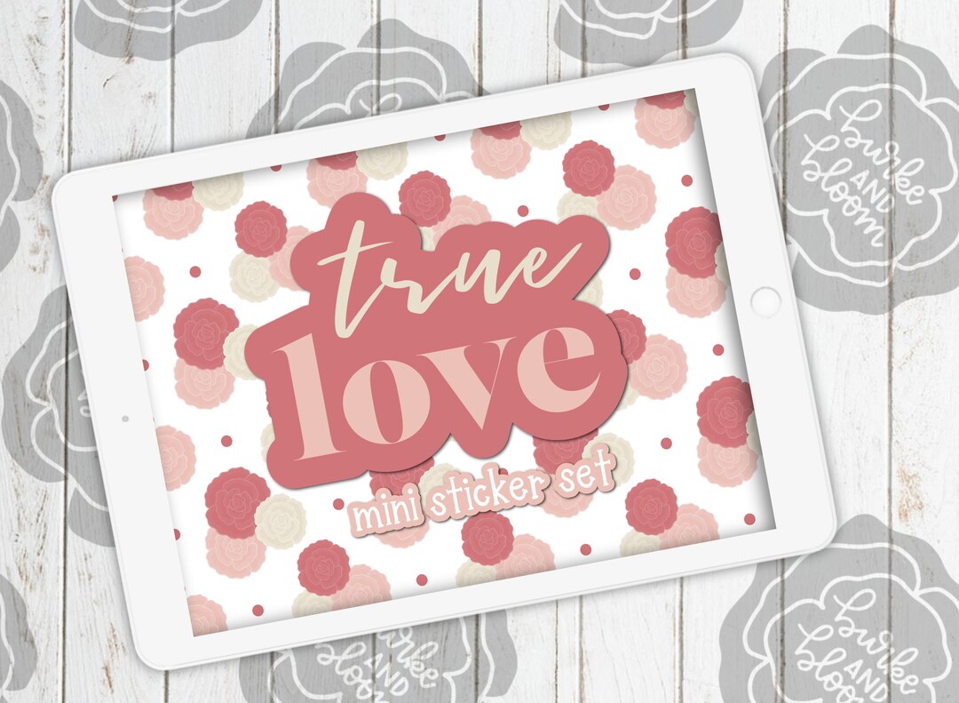 True Love Mini Digital Sticker Set, Planner Stickers, Goodnotes ...