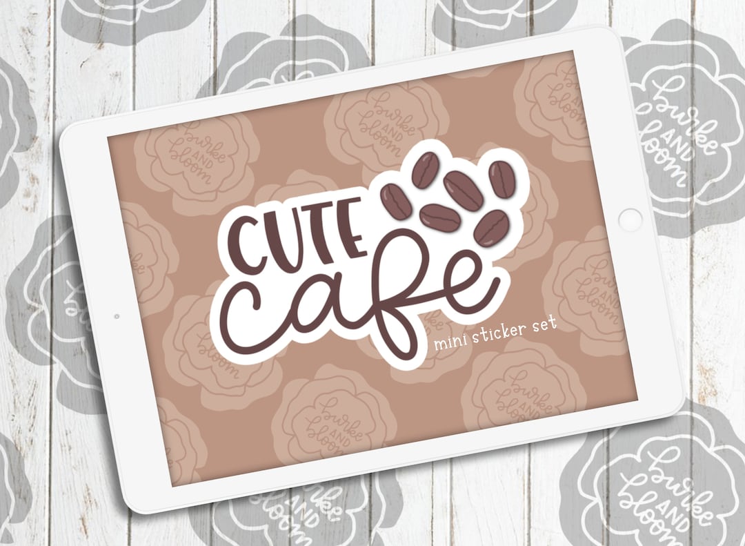 Cute Cafe Mini Digital Sticker Set, Planner Stickers, Goodnotes, Pngs ...