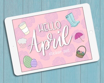 April Sticker Set - Etsy