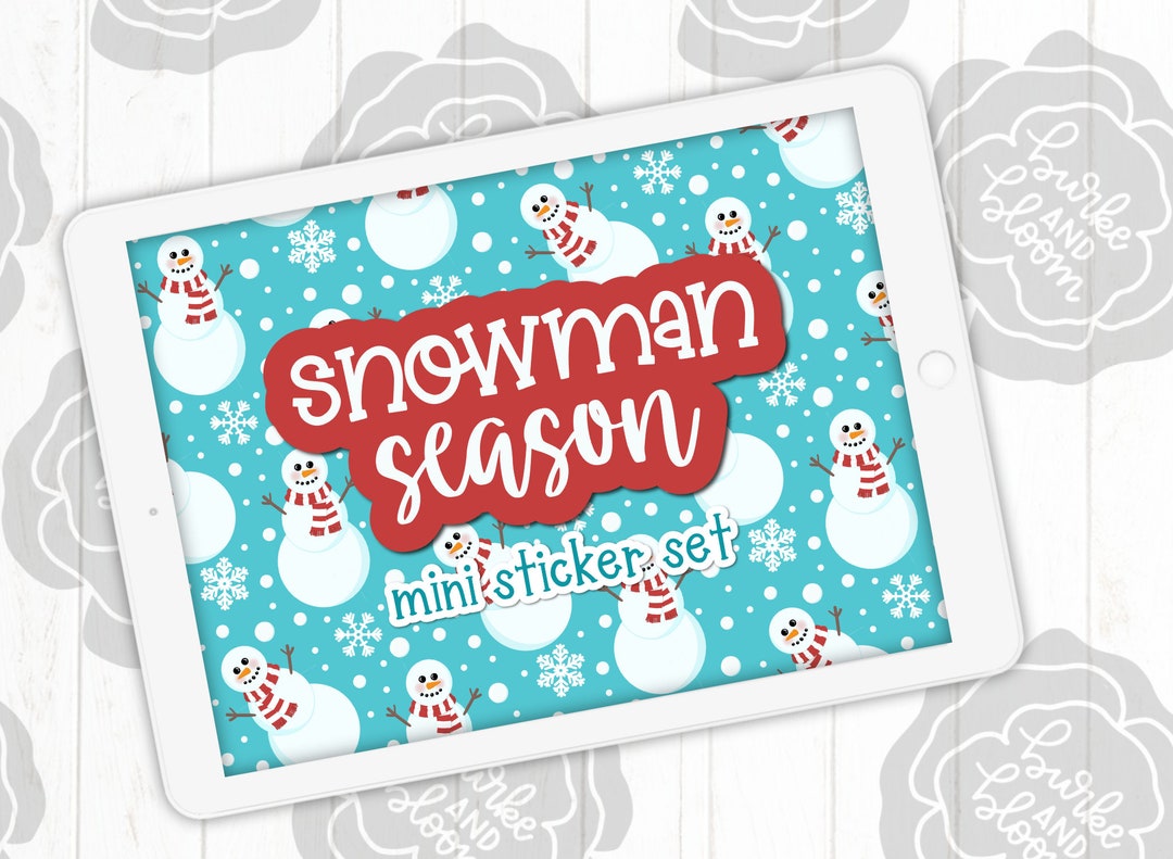 Snowman Season Mini Digital Sticker Set, Planner Stickers, Goodnotes ...