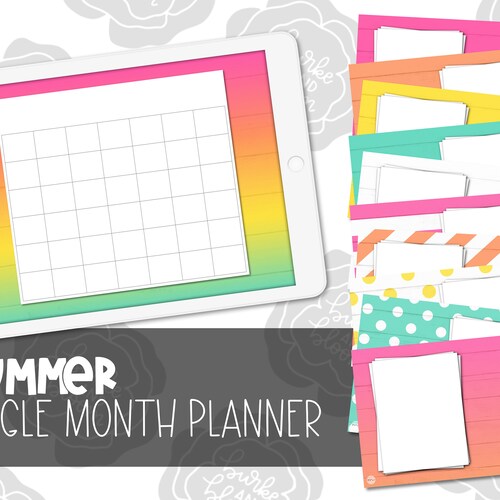Summer Single Month Digital Planner Goodnotes Planner - Etsy