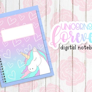 Unicorns Forever Digital Notebook, Pdf Notebooks, Goodnotes, Zoomnotes ...