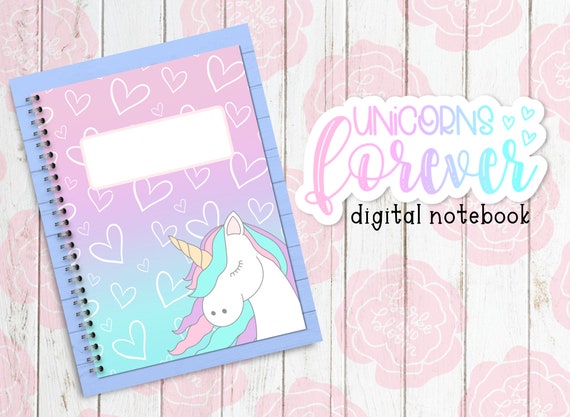 Unicorns Forever Digital Notebook Pdf Notebooks Goodnotes - Etsy