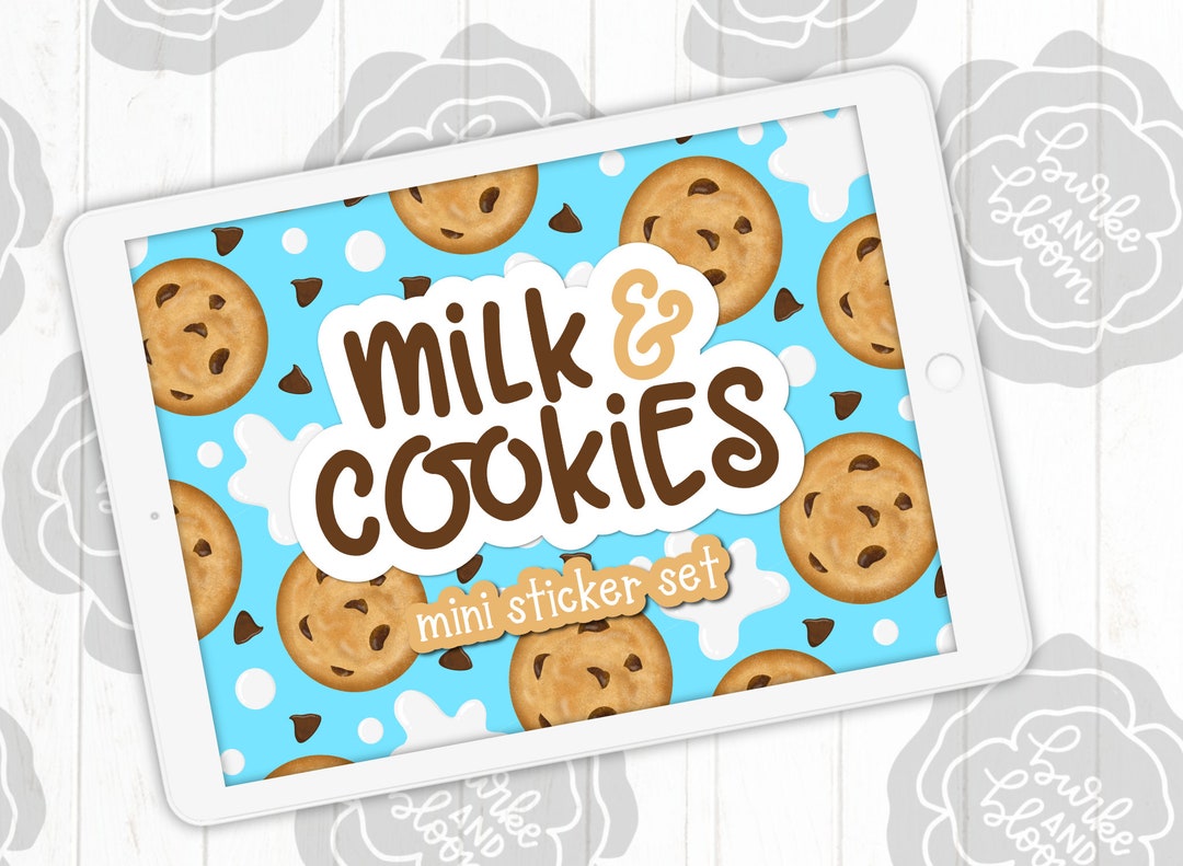 Milk and Cookies Digital Sticker Set, Planner Stickers, Goodnotes ...